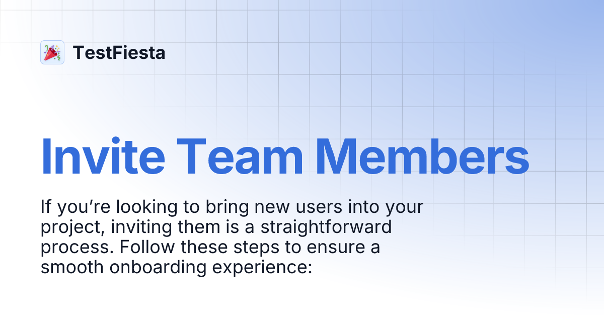 Invite Team Members | TestFiesta