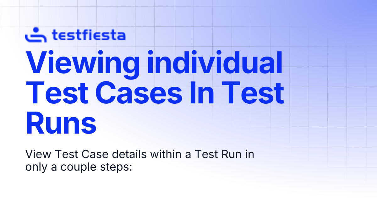 Viewing individual Test Cases In Test Runs | TestFiesta