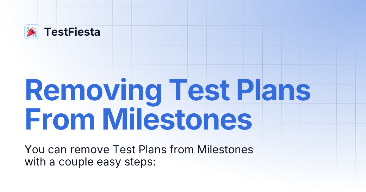 Removing Test Plans From Milestones | TestFiesta